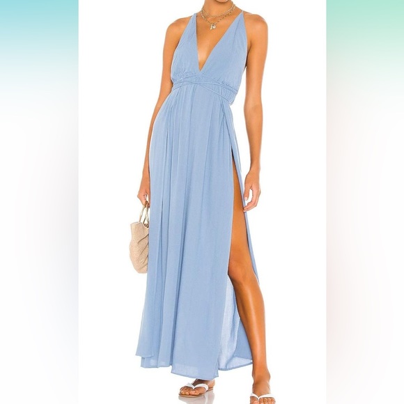Dresses | Deep Plunge Neckline Maxi Dress | Poshmark